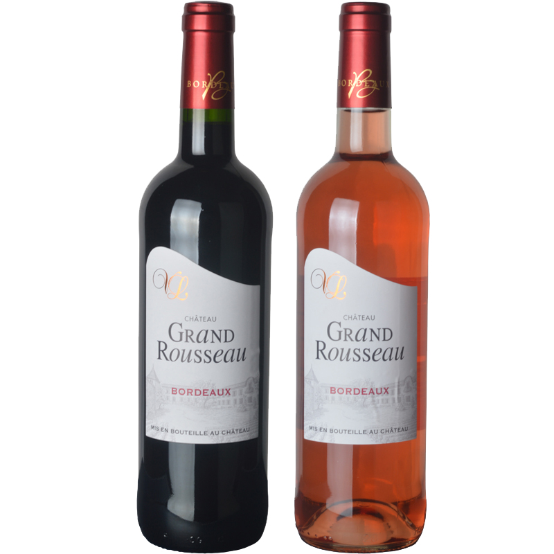 波尔多干红桃红双支装2014(Chateau Grand Rousseau RougeRose)_双只组合_红酒组合Wine ...